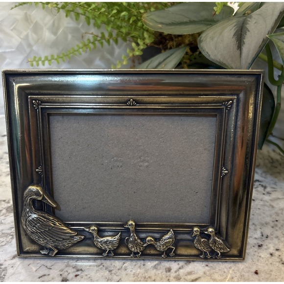 Accents | Vintage Brass Duckling Photo Frame Mama Babies Mcm Nursery ...